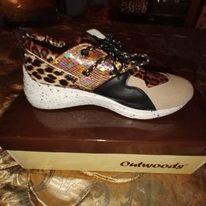 Outwoods | Shoes | Outwoods Leopard Print Rose Gold Tennis Shoes New In ...